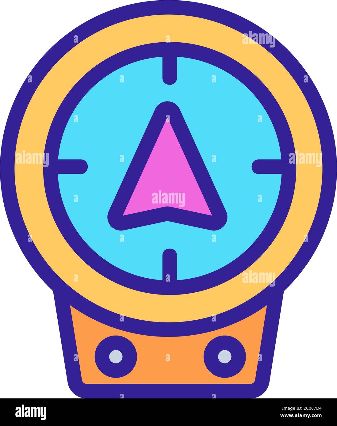 electronic compass tool icon vector outline illustration Stock Vector ...