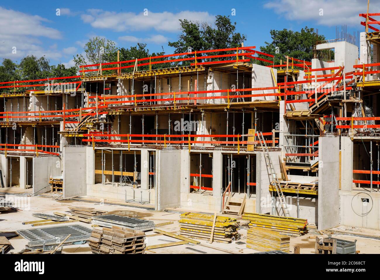 New construction of apartment buildings Construction site, Essen, North ...