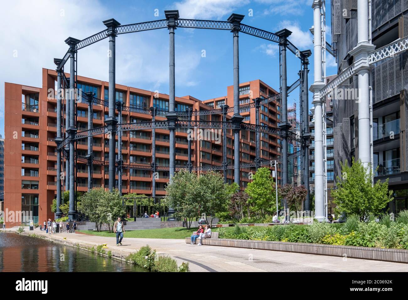 Gasholder Park, created from a Victorian gasholder moved from Kings ...