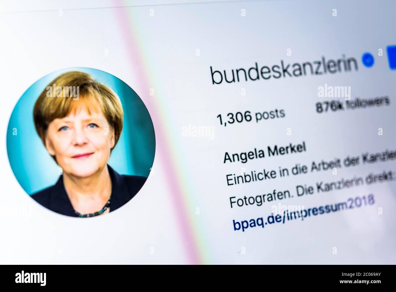 Official instagram page of angela merkel hi-res stock photography and ...
