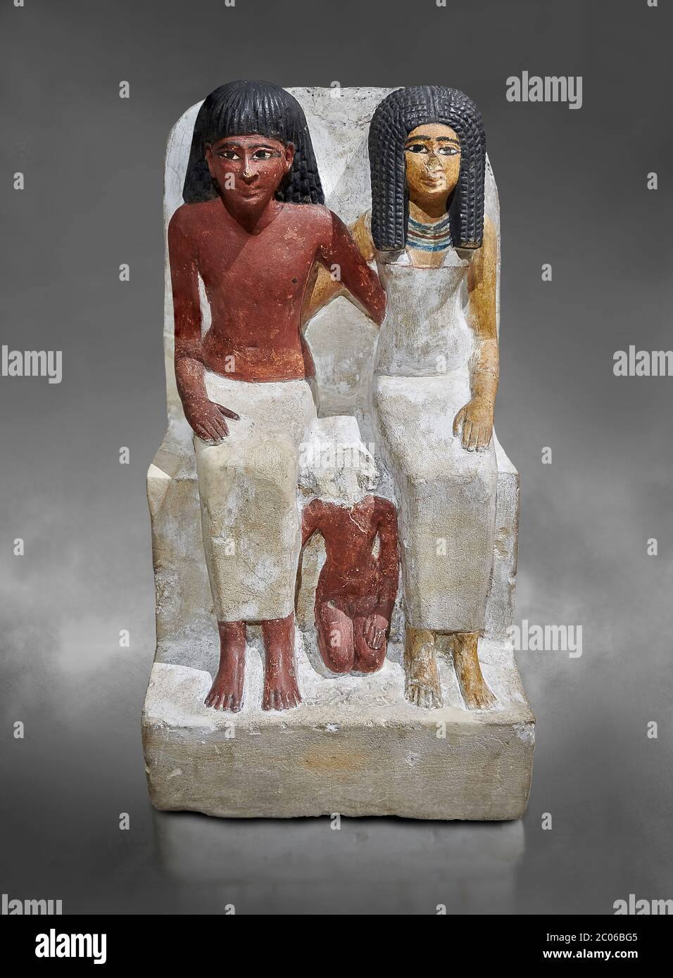 Ancient Egyptian statue of Pawer and his wife Mut, New Kingdom, 18th ...