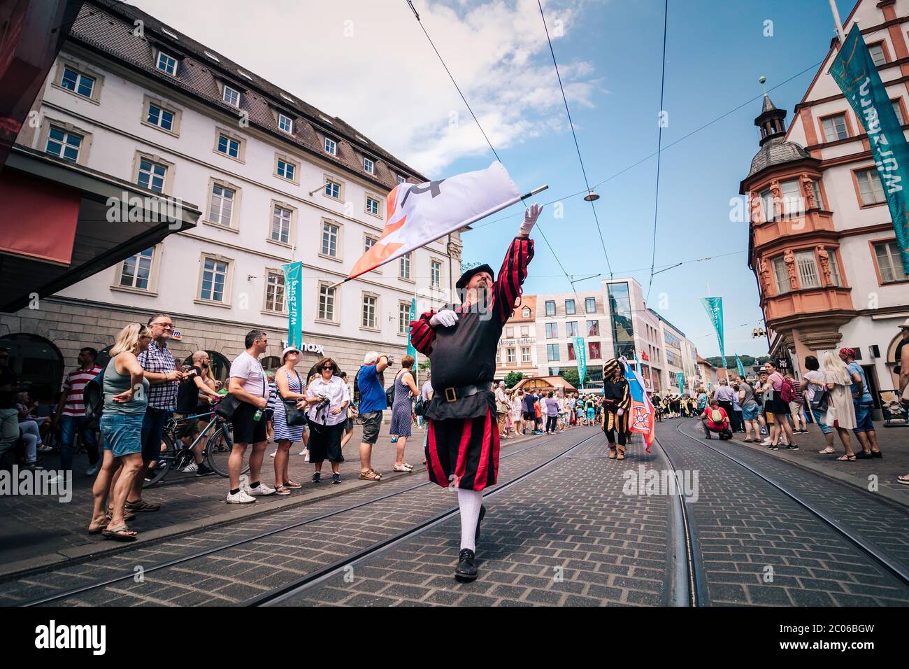 Flag wavers of the traditional folk music and artist group called Trääs ...