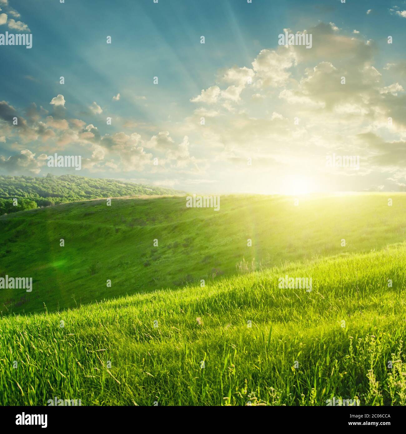 landscape on sunset Stock Photo - Alamy