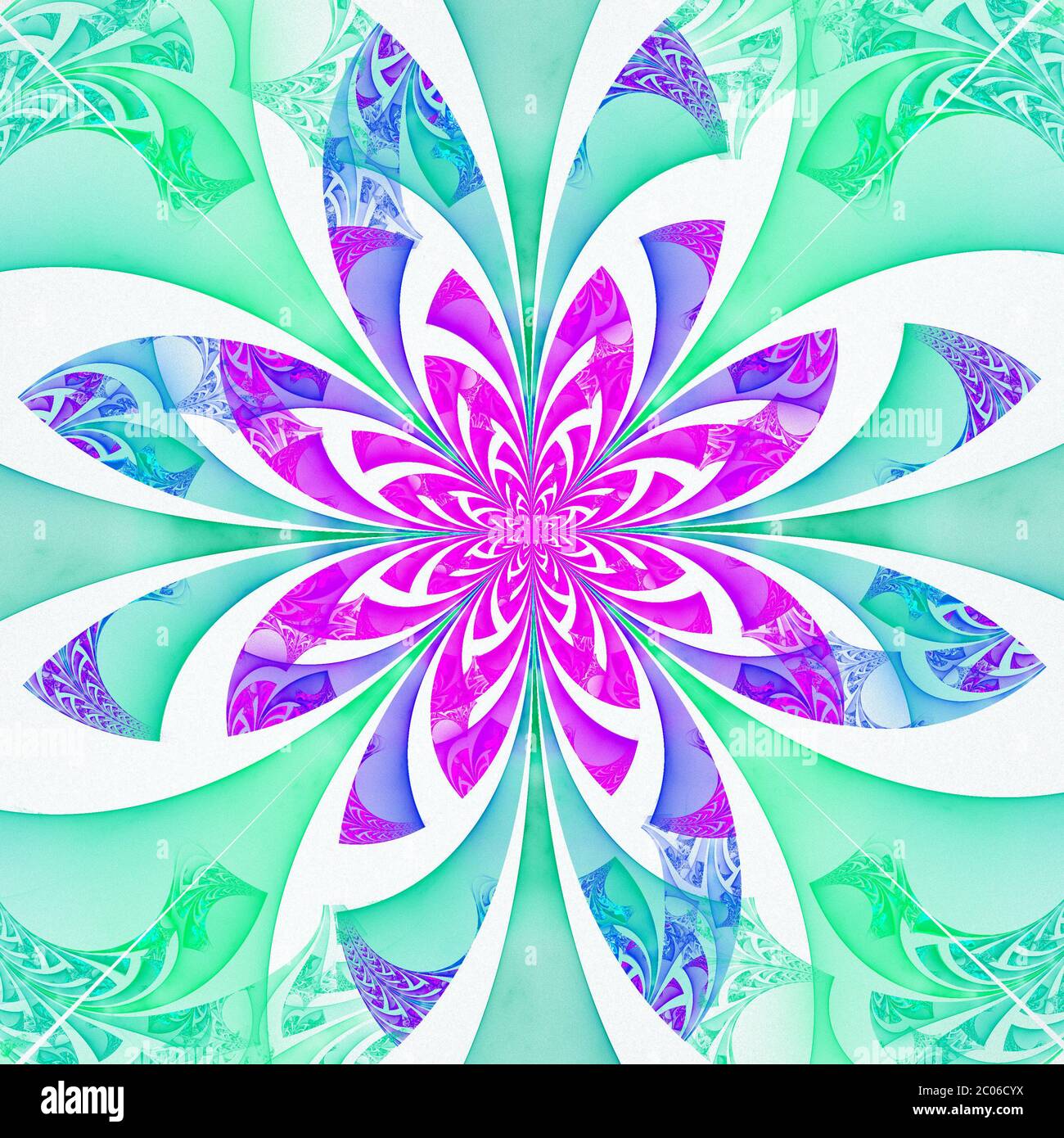 Fabulous symmetrical flower pattern. Computer generated graphics Stock ...