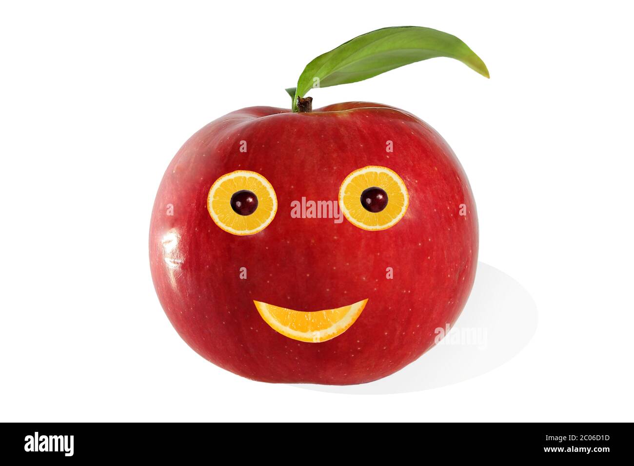 Creative food. Positive portrait made ??of apple and fruits Stock Photo ...