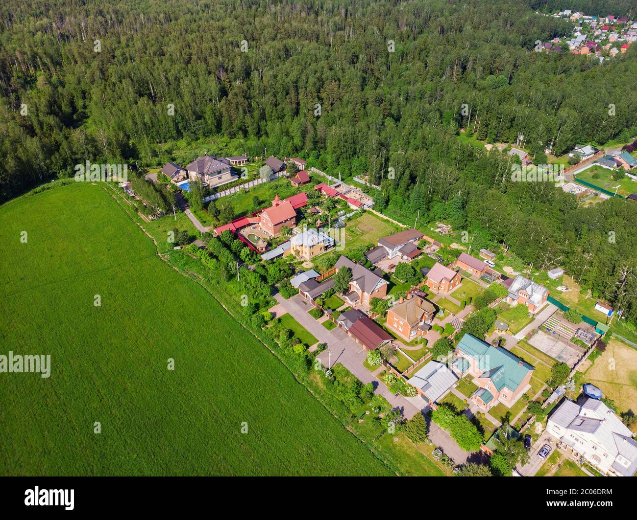 Aerial landscape with country house drone hi-res stock photography and ...