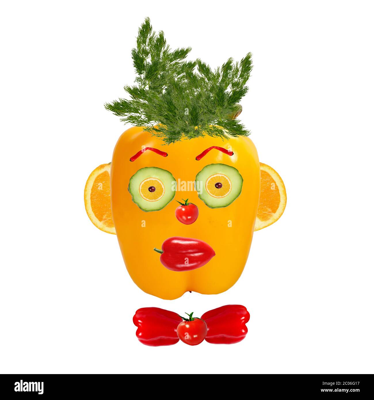 Portrait made of vegetables and fruits Stock Photo - Alamy