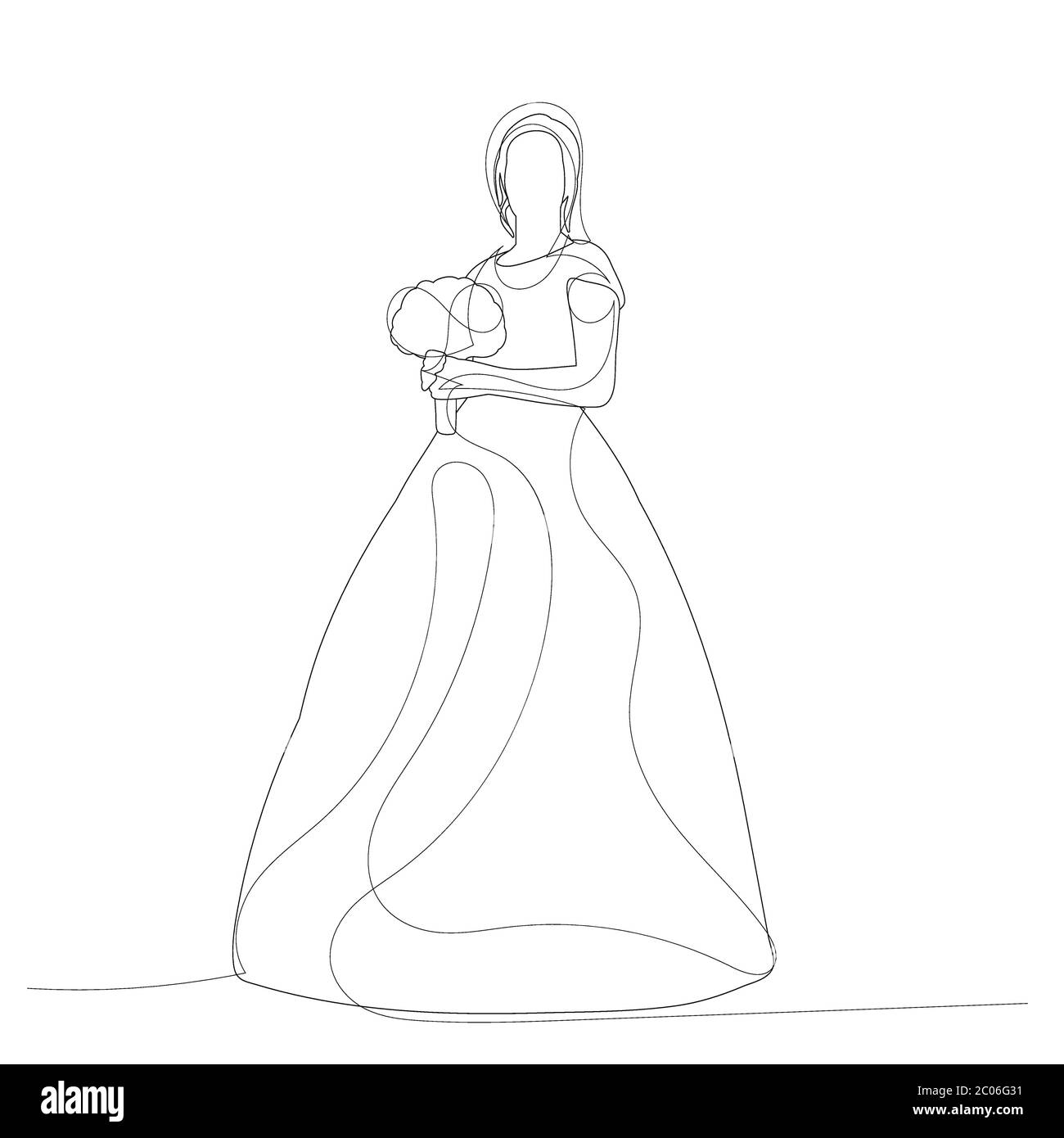 white background, line drawing bride Stock Vector Image & Art - Alamy