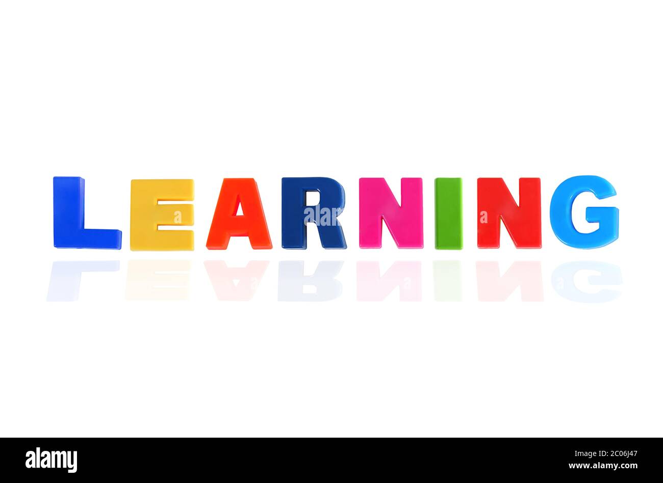 LEARNING written In Multicolored Plastic Kids Letters Stock Photo - Alamy