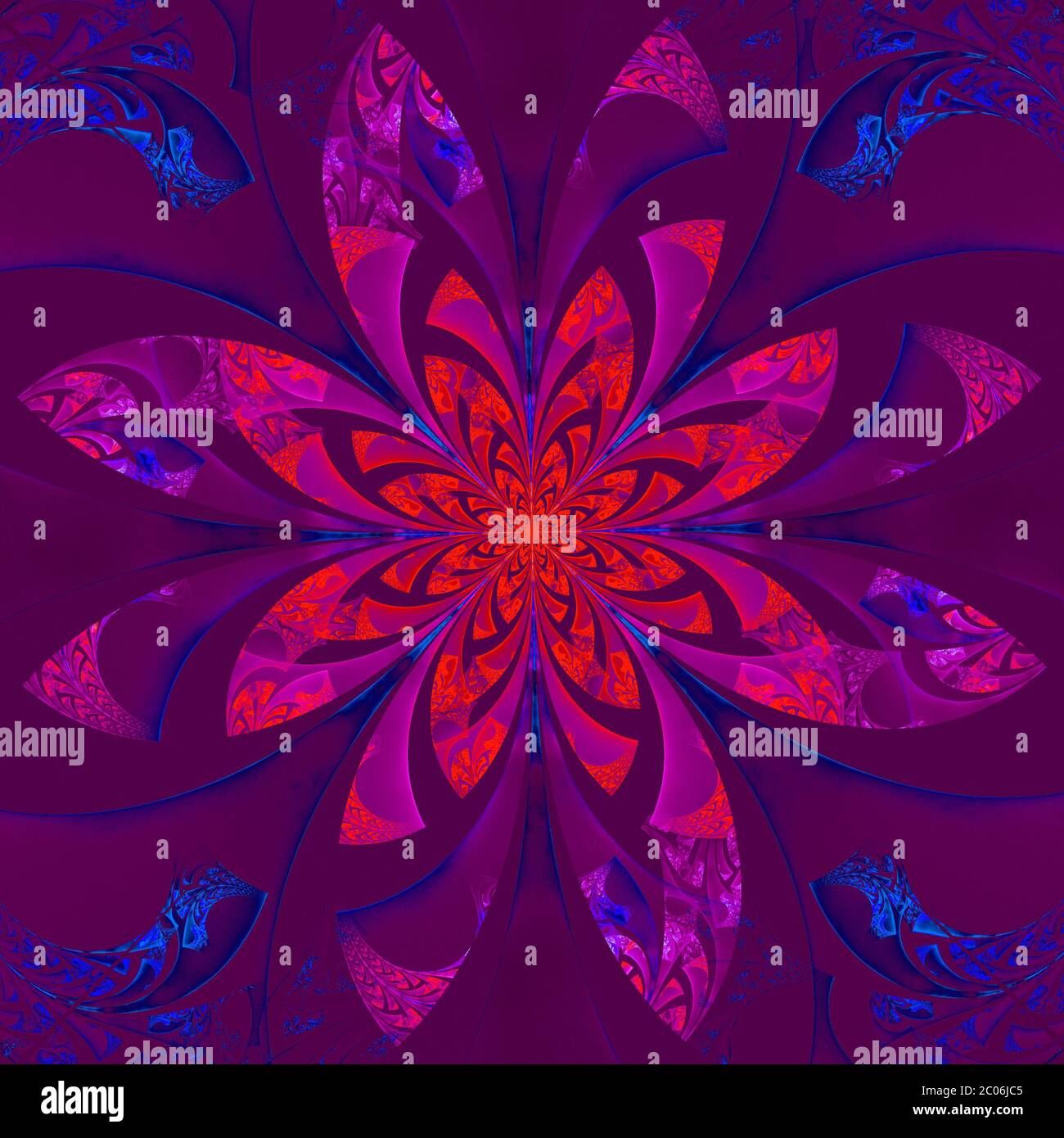 Fabulous symmetrical flower pattern. Computer generated graphics Stock ...