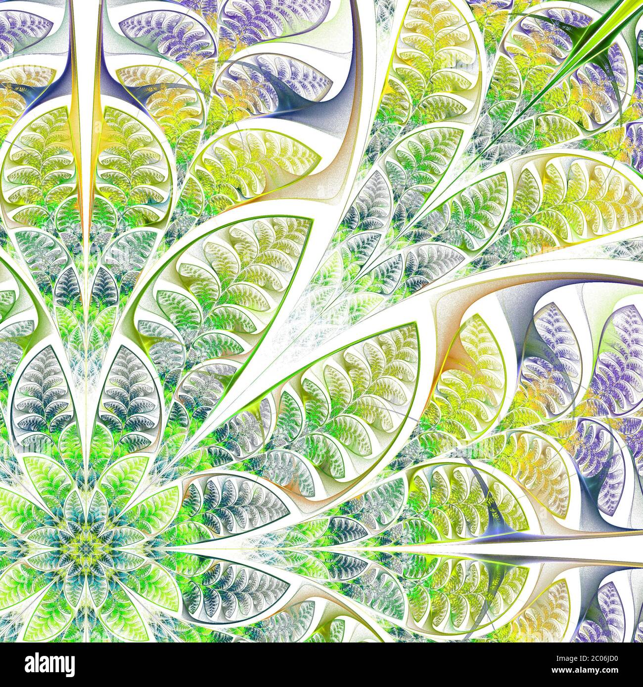 Diagonal symmetric pattern of the leaves in green. Collection - tree ...