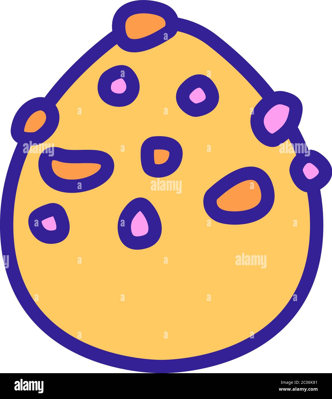 chocolate with coconut flakes icon vector outline illustration Stock ...