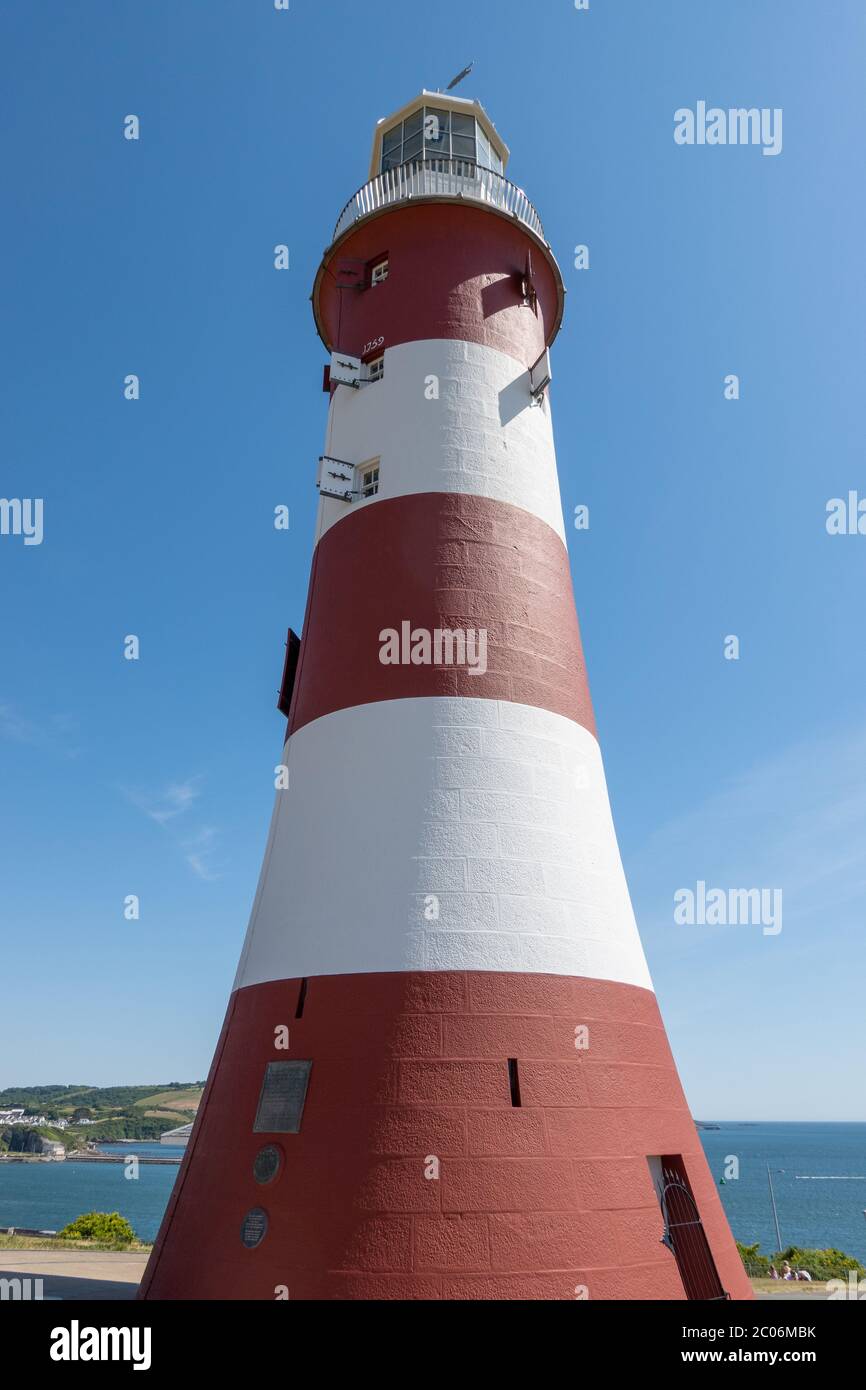 Smeaton's Tower lighthouse, The Hoe, Plymouth Stock Photo - Alamy