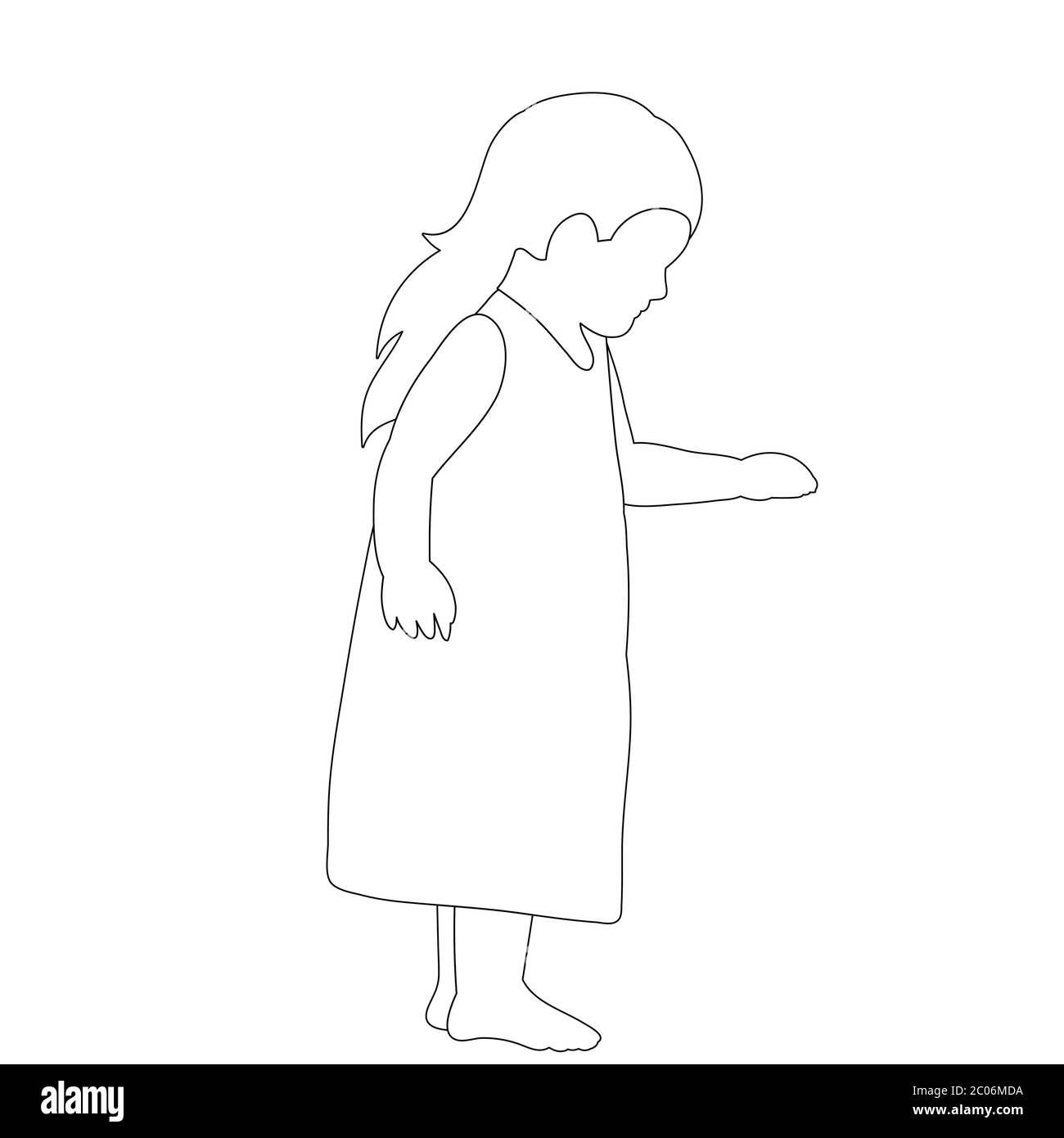 white background, outline sketch child Stock Vector Image & Art - Alamy