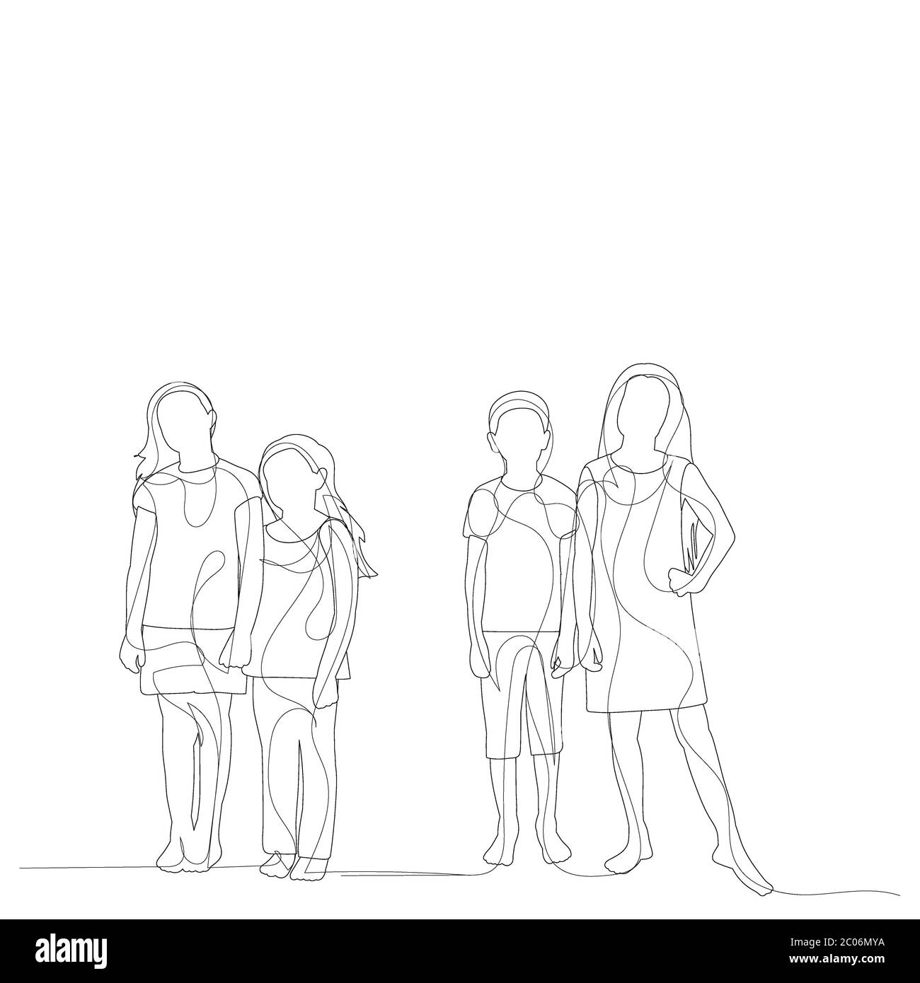 white background, outline sketch child Stock Vector Image & Art - Alamy