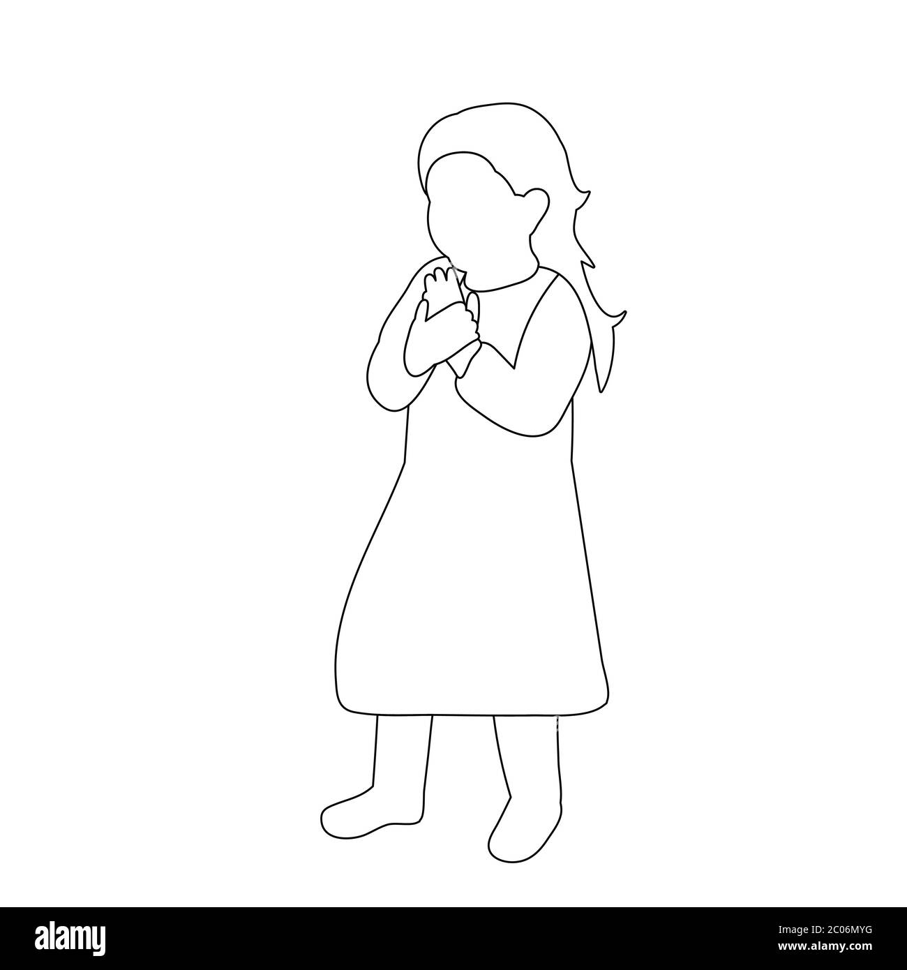 white background, outline sketch child Stock Vector Image & Art - Alamy