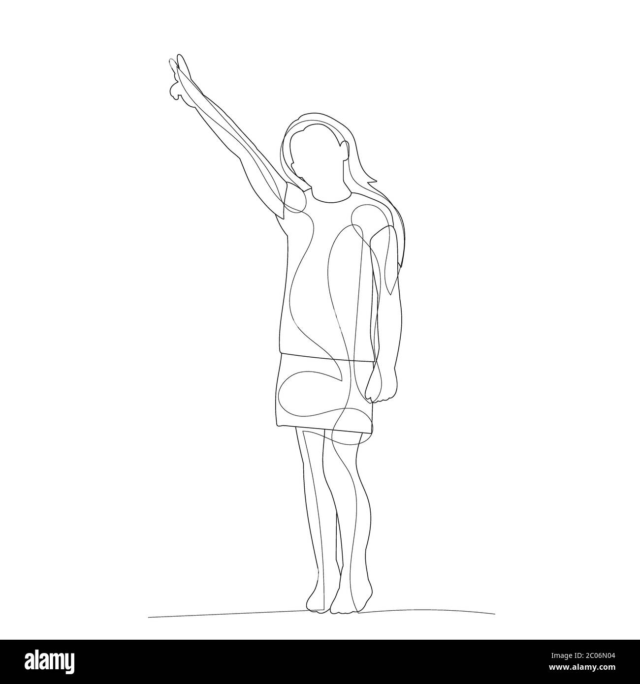 line drawing of a child girl Stock Vector Image & Art - Alamy