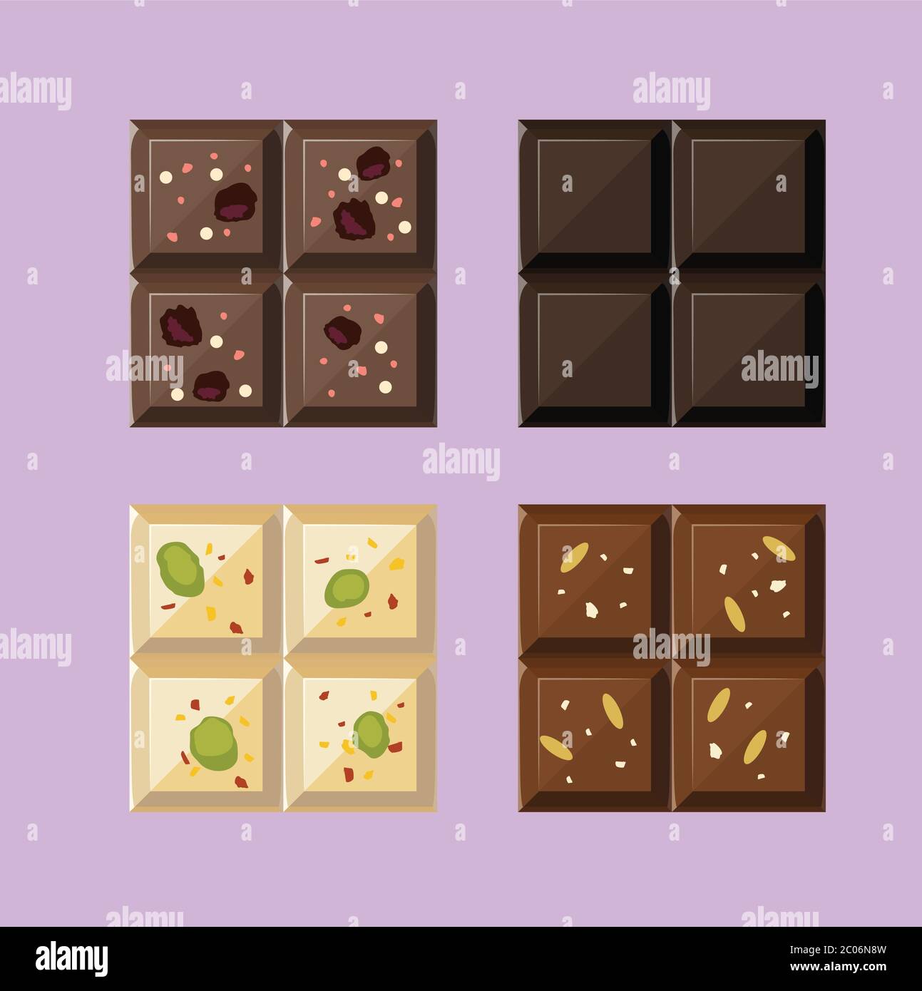 Different types of chocolate bar Stock Vector Images - Alamy
