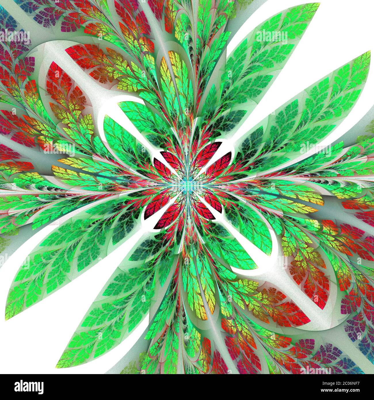 Diagonal symmetrical pattern of the leaves in green. Collection - tree ...