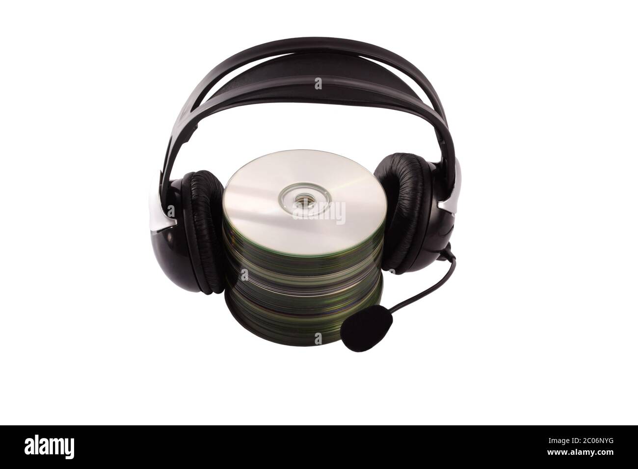 Headphone and cd collection Stock Photo - Alamy
