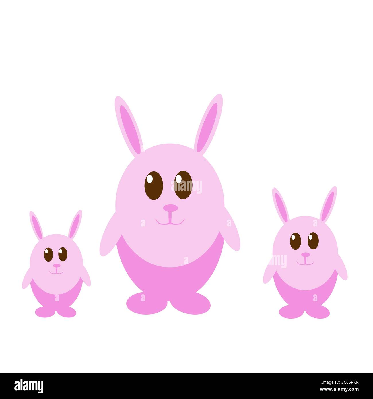 Three funny easter pink rabbits Stock Photo - Alamy