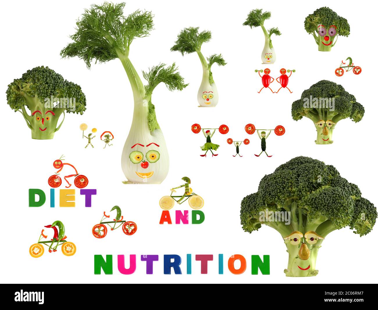 Fabulous healthy food country, made of fruits and vegetables Stock ...