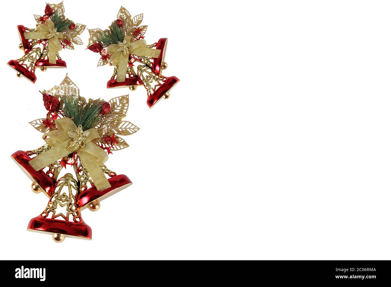 Christmas bells isolate on white background Stock Photo - Alamy