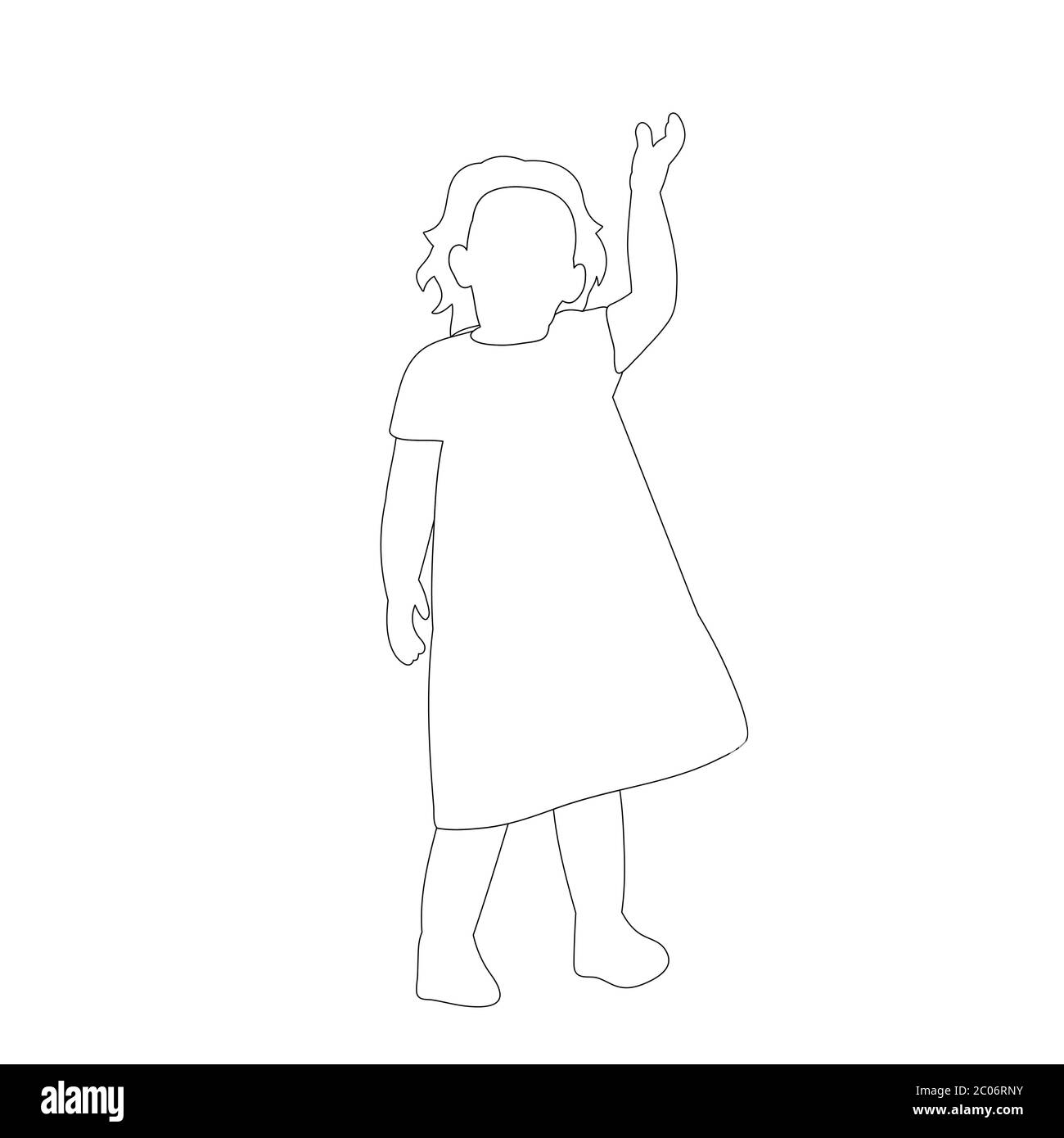 isolated, on a white background, outline sketch child, icon Stock ...