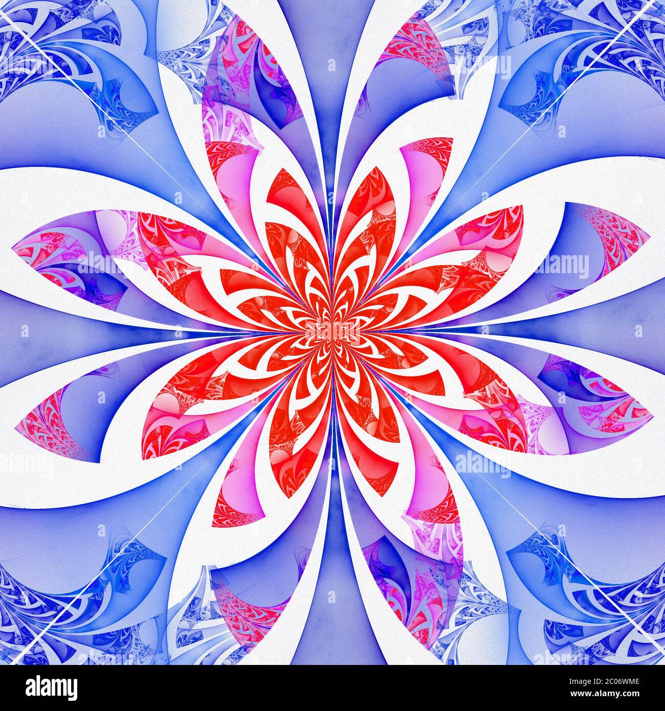 Fabulous symmetrical flower pattern. Computer generated graphics Stock ...
