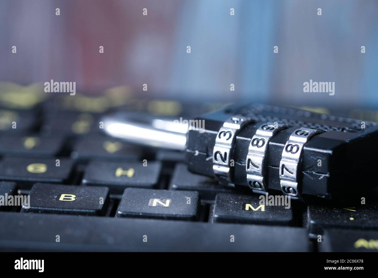 Padlock on keyboard . Internet data privacy information security ...