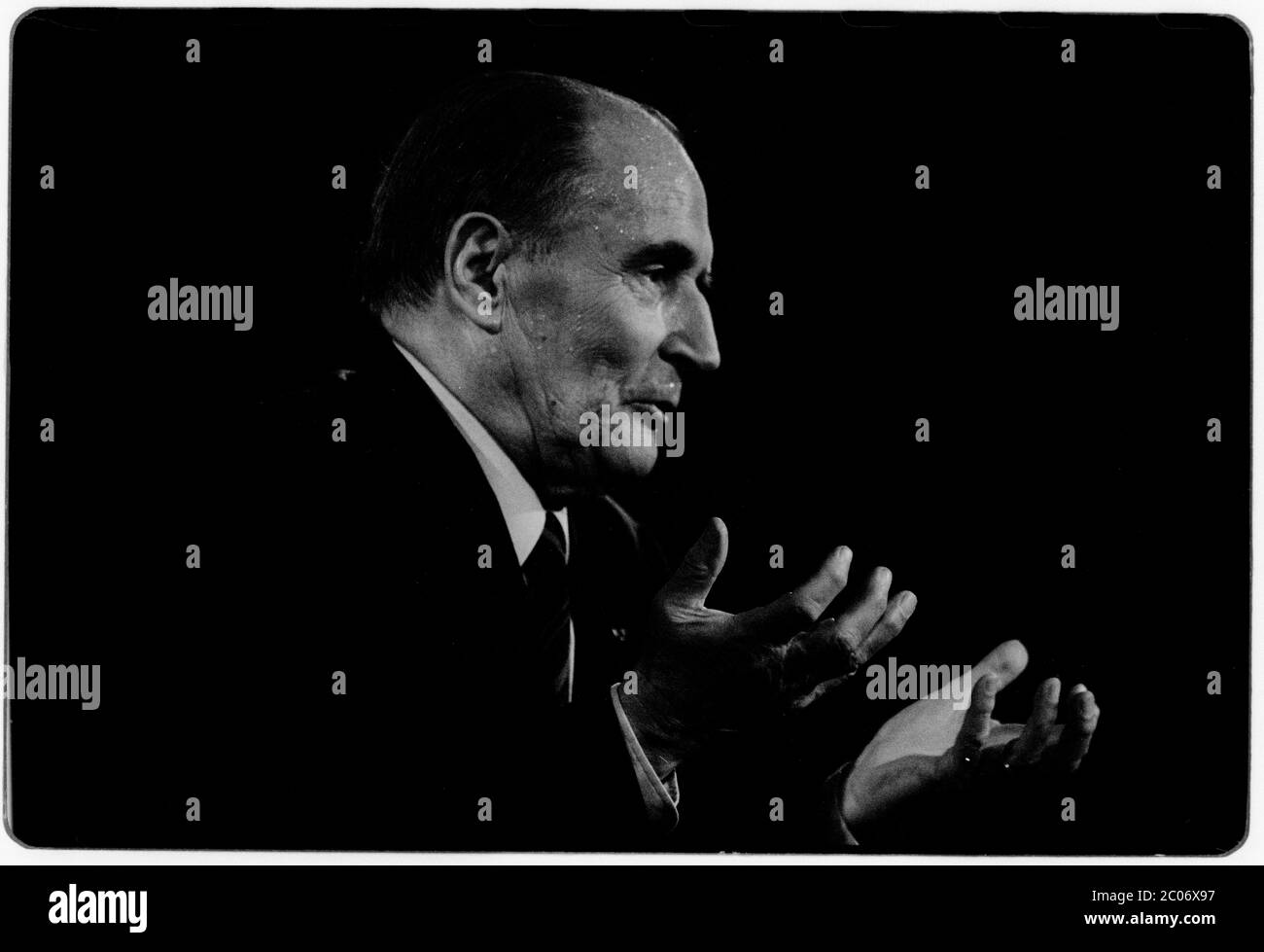 French president francois mitterrand left hi-res stock photography and ...