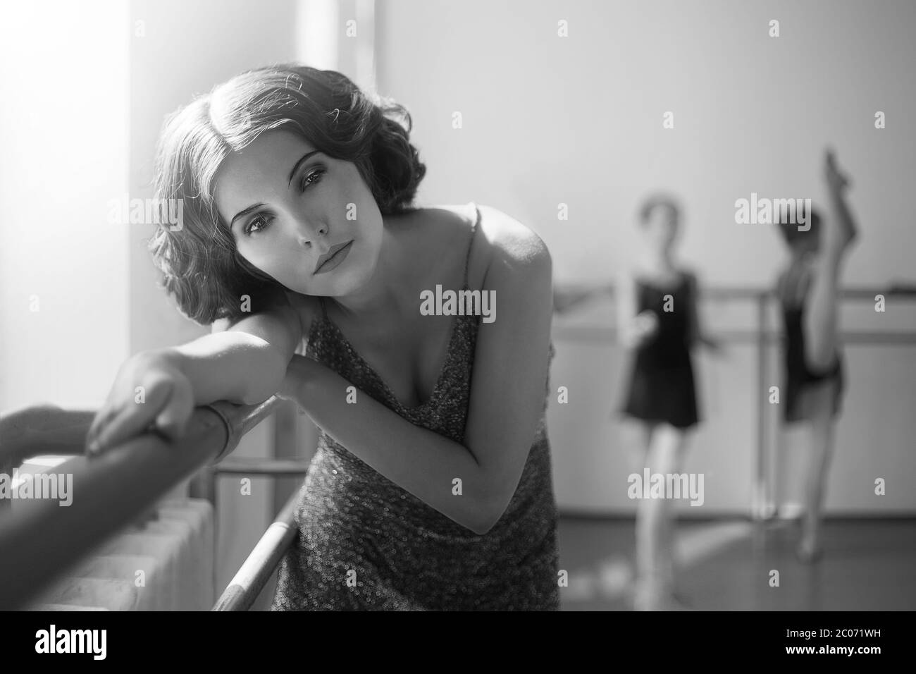 Beautiful dance teacher in studio Stock Photo - Alamy