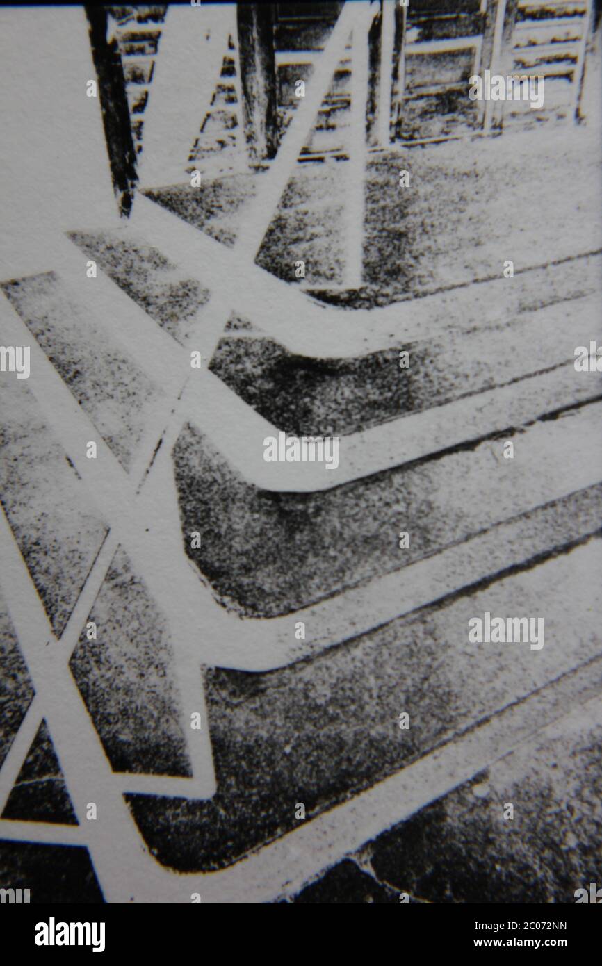 Fine 70s vintage black and white extreme photography of a formal set of ...