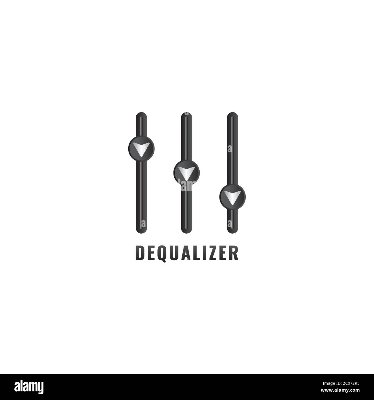Dequalizer logo design template. Down arrow blend with equalizer design ...