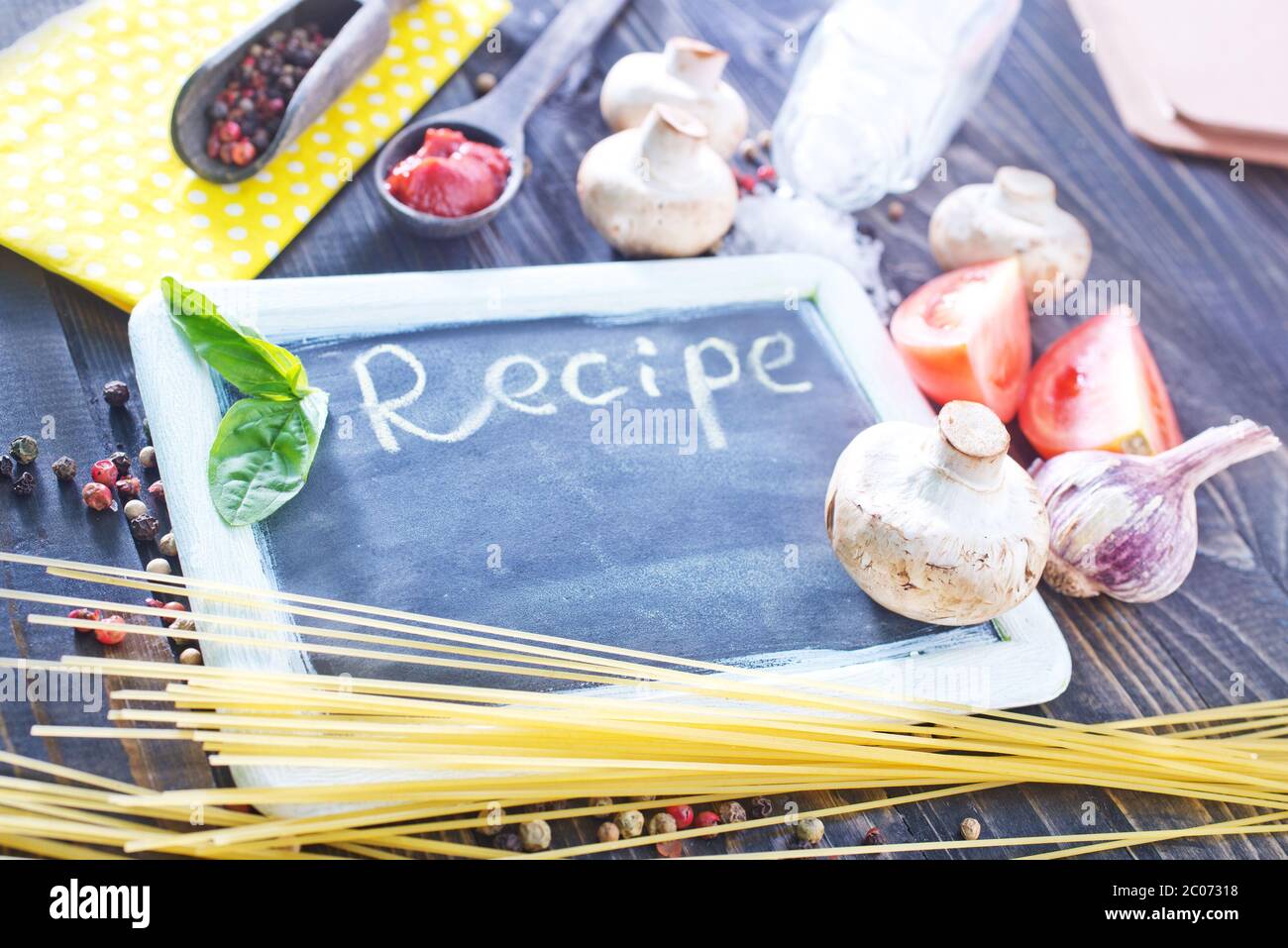 board for recipe Stock Photo - Alamy