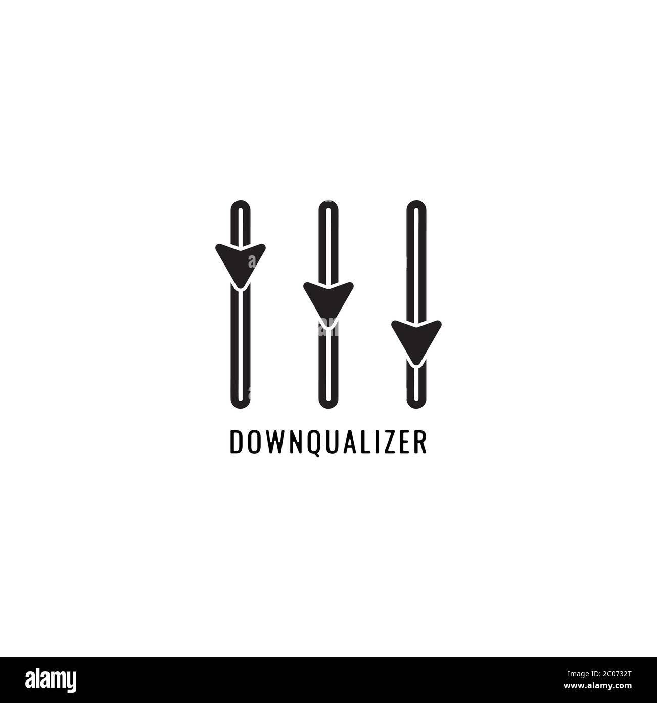Dequalizer logo design template Isolated on white background. Down ...