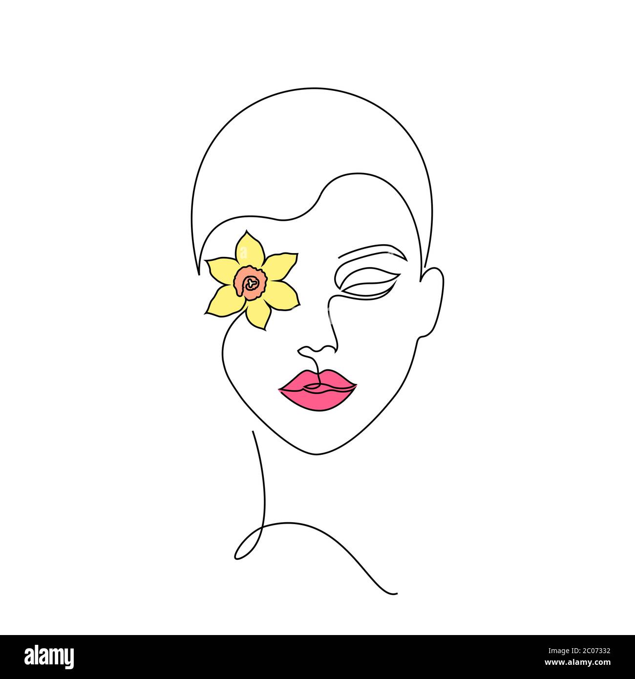 Minimal woman face Stock Vector Image & Art - Alamy