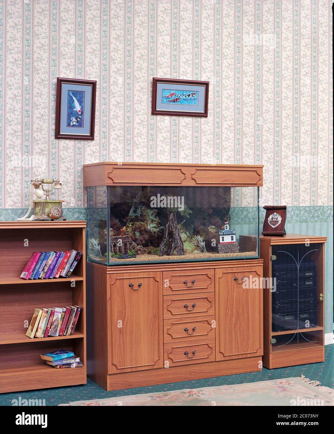 1990's domestic Fish Tanks, in Studio set, UK Stock Photo - Alamy