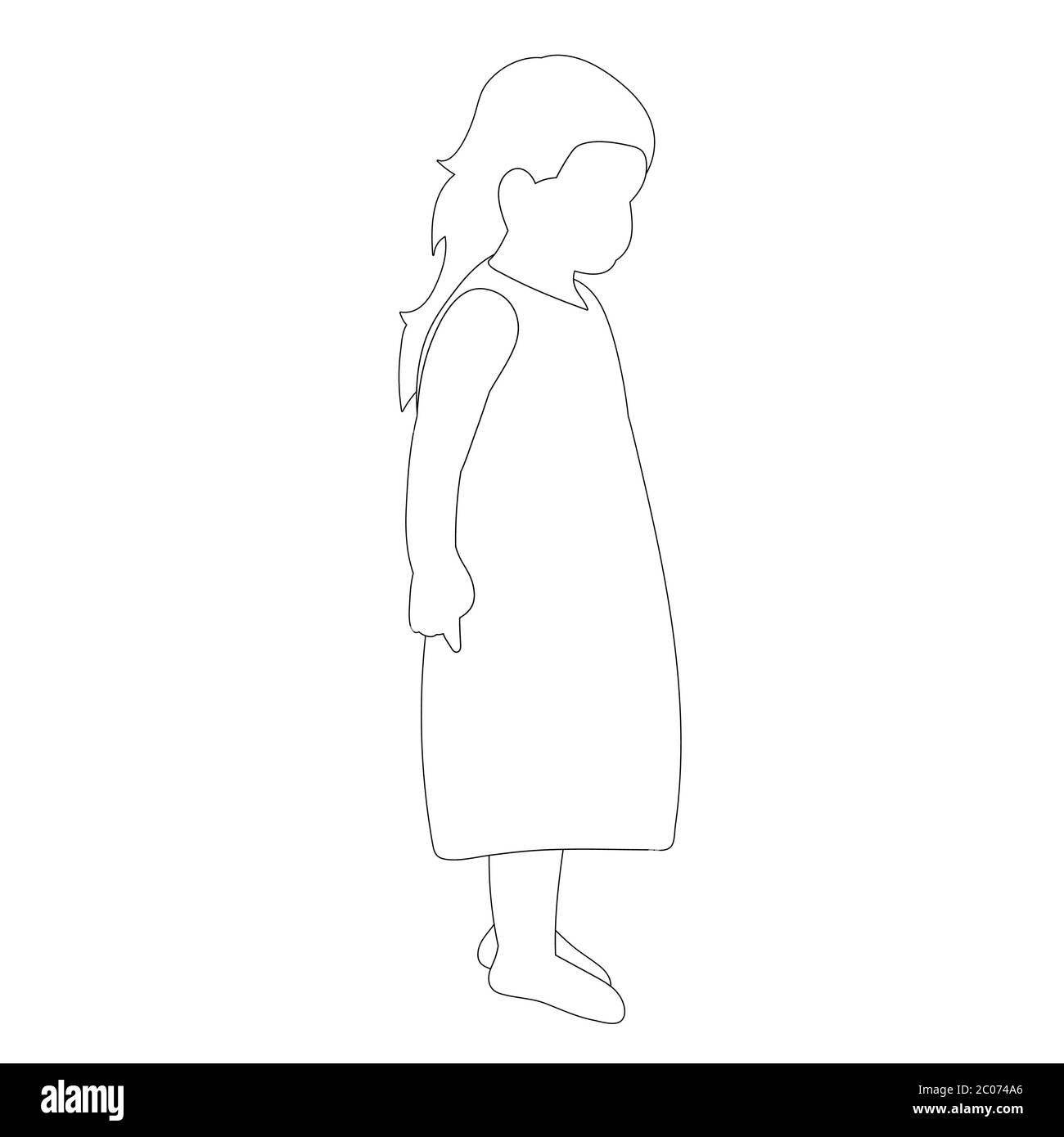 isolated, on a white background, outline sketch child, icon Stock ...