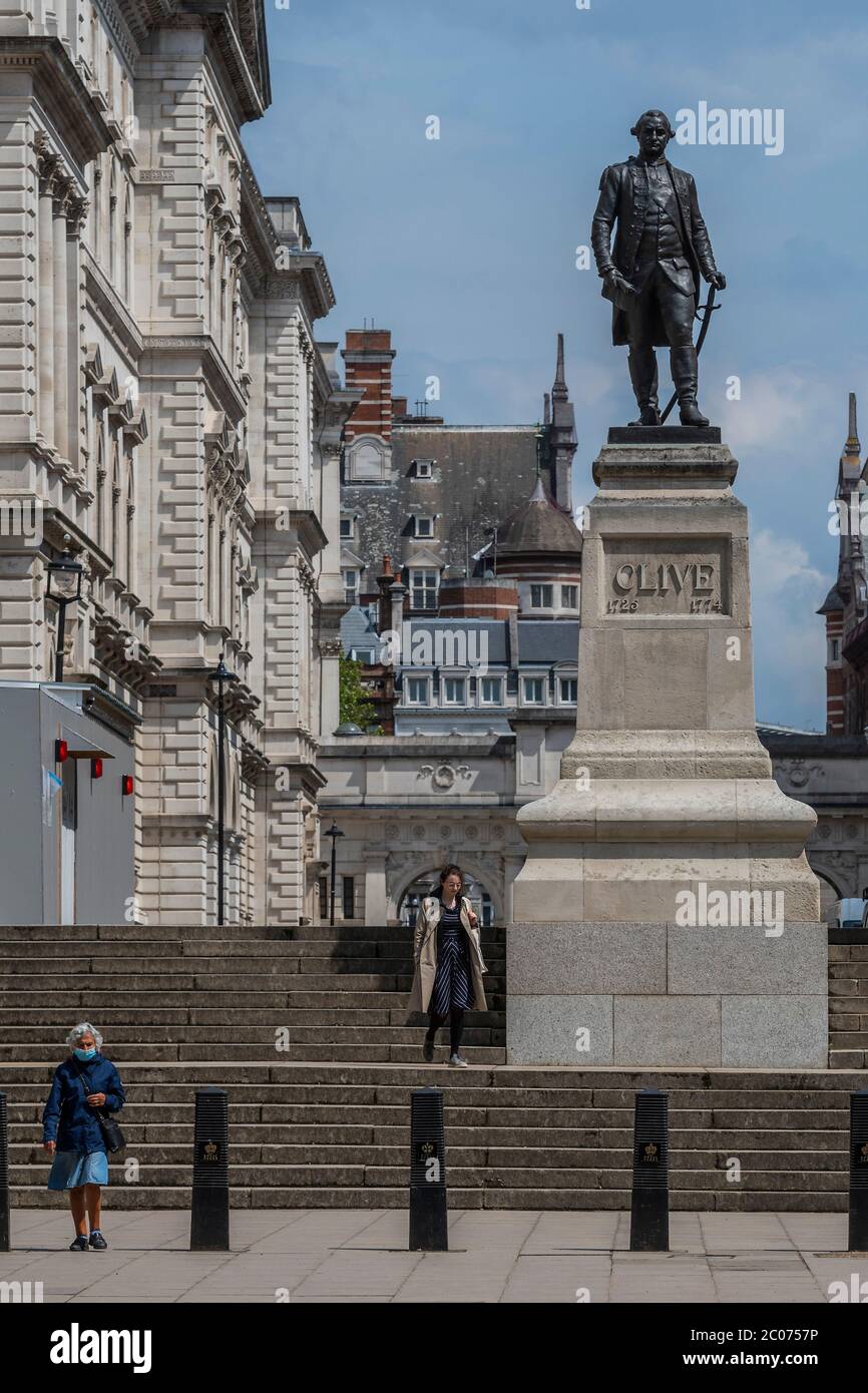 London, UK. 11th June, 2020. The Clive of India statue has raised ...