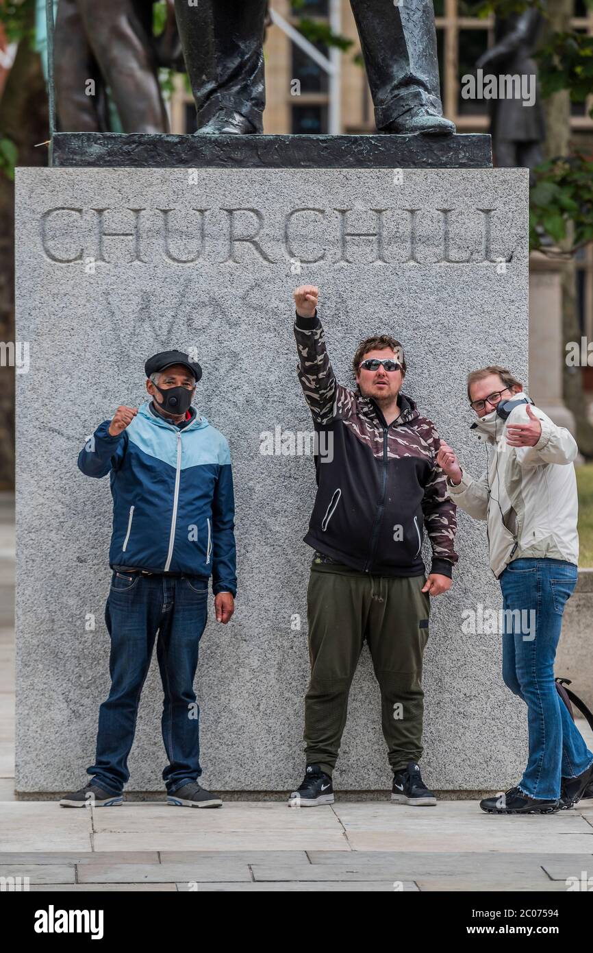 London, UK. 11th June, 2020. A mixed group of right wing, patriotic ...