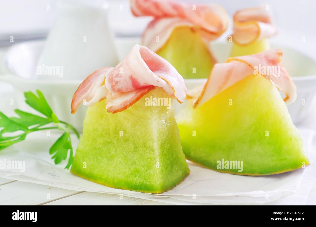 melon and ham Stock Photo - Alamy