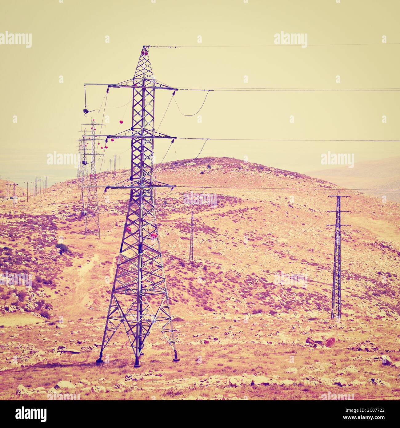 Power lines hill hi-res stock photography and images - Alamy