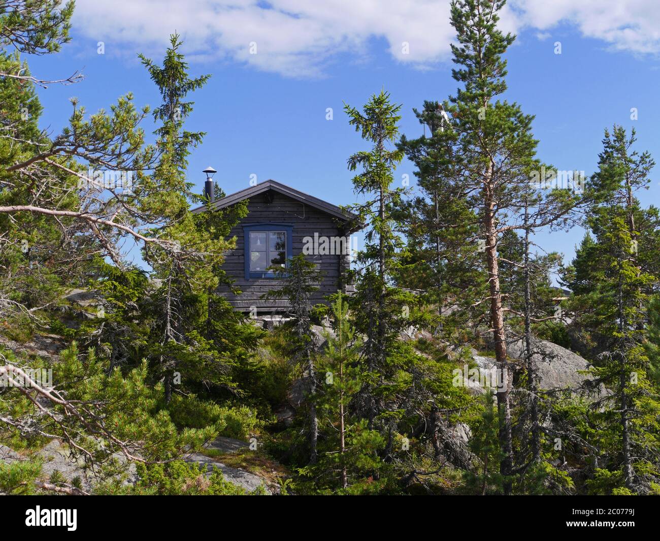 wooden hut in sweden Stock Photo - Alamy
