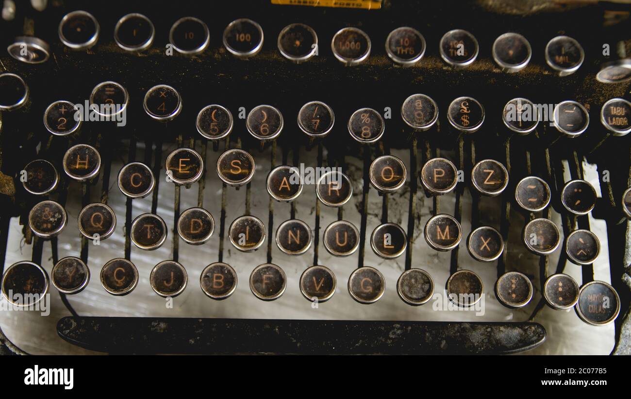 Detail of old vintage typewriter Stock Photo - Alamy