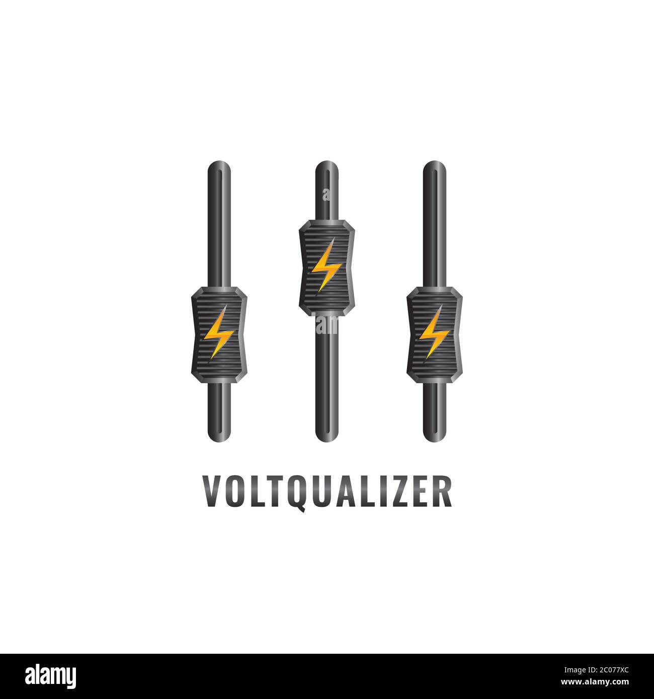 Voltqualizer logo design template. Thunder and equalizer logo concept ...