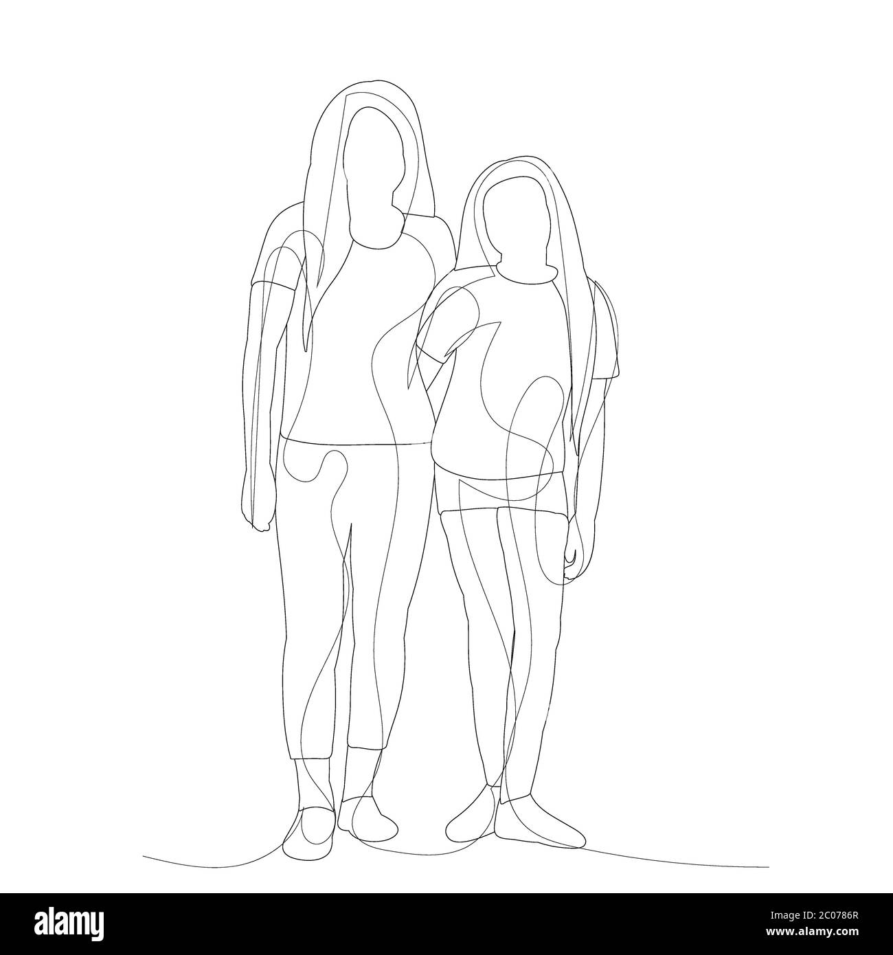 line drawing of a girl Stock Vector Image & Art - Alamy