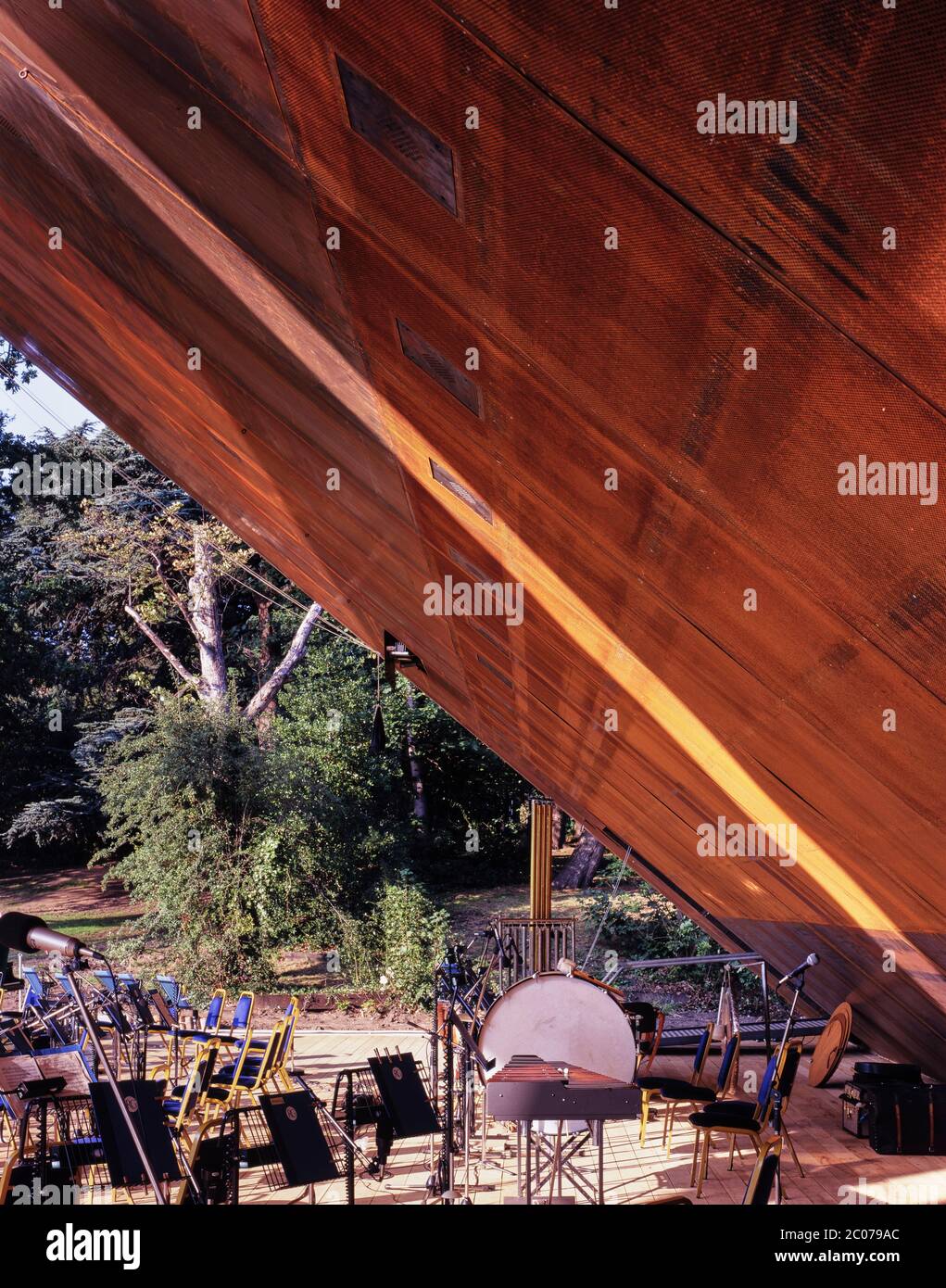 Orchestral instruments and Cor Ten canopy. Crystal Palace Bowl, LONDON ...