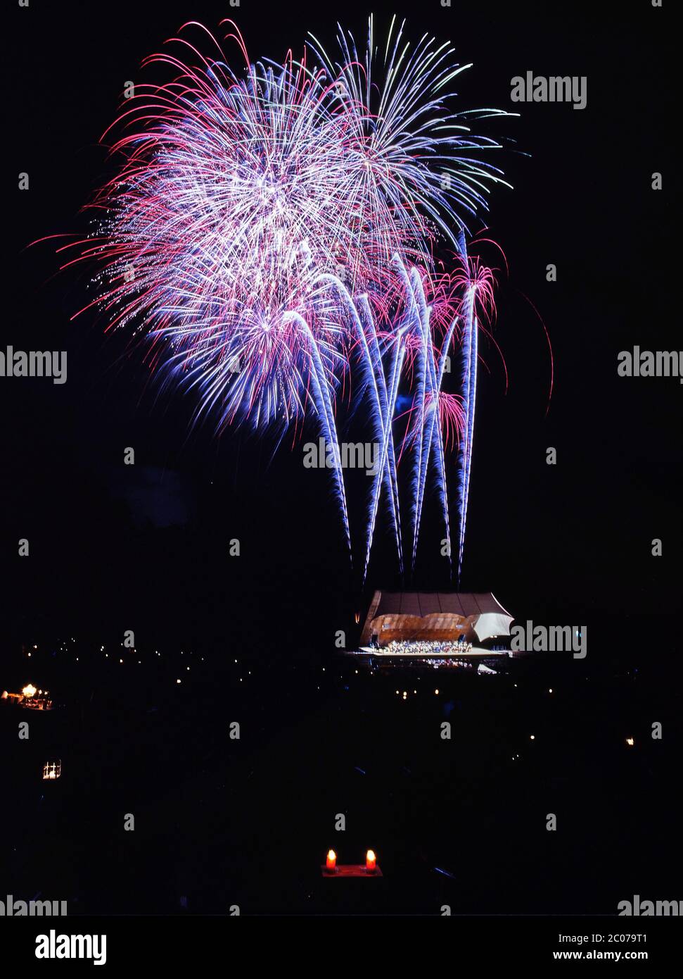 Fireworks on opening night. Crystal Palace Bowl, LONDON, United Kingdom ...