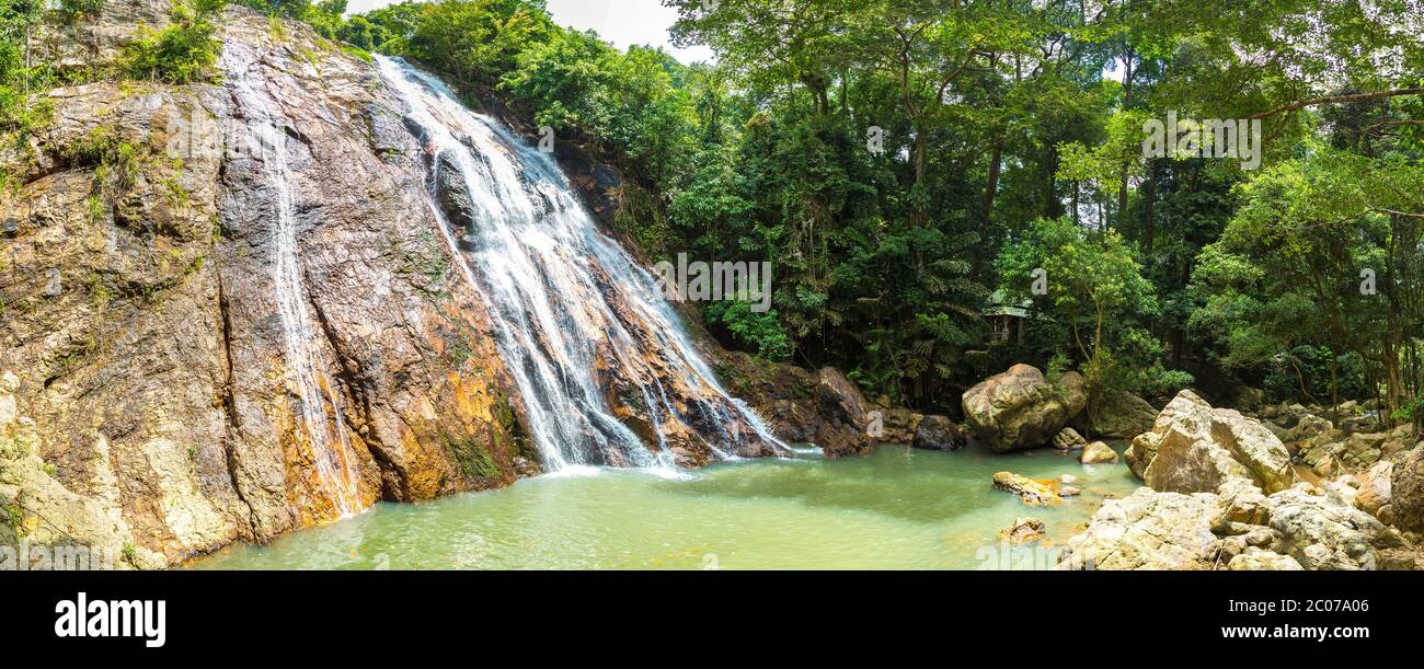 Namuang waterfall on Koh Samui island, Thailand in a summer day Stock ...
